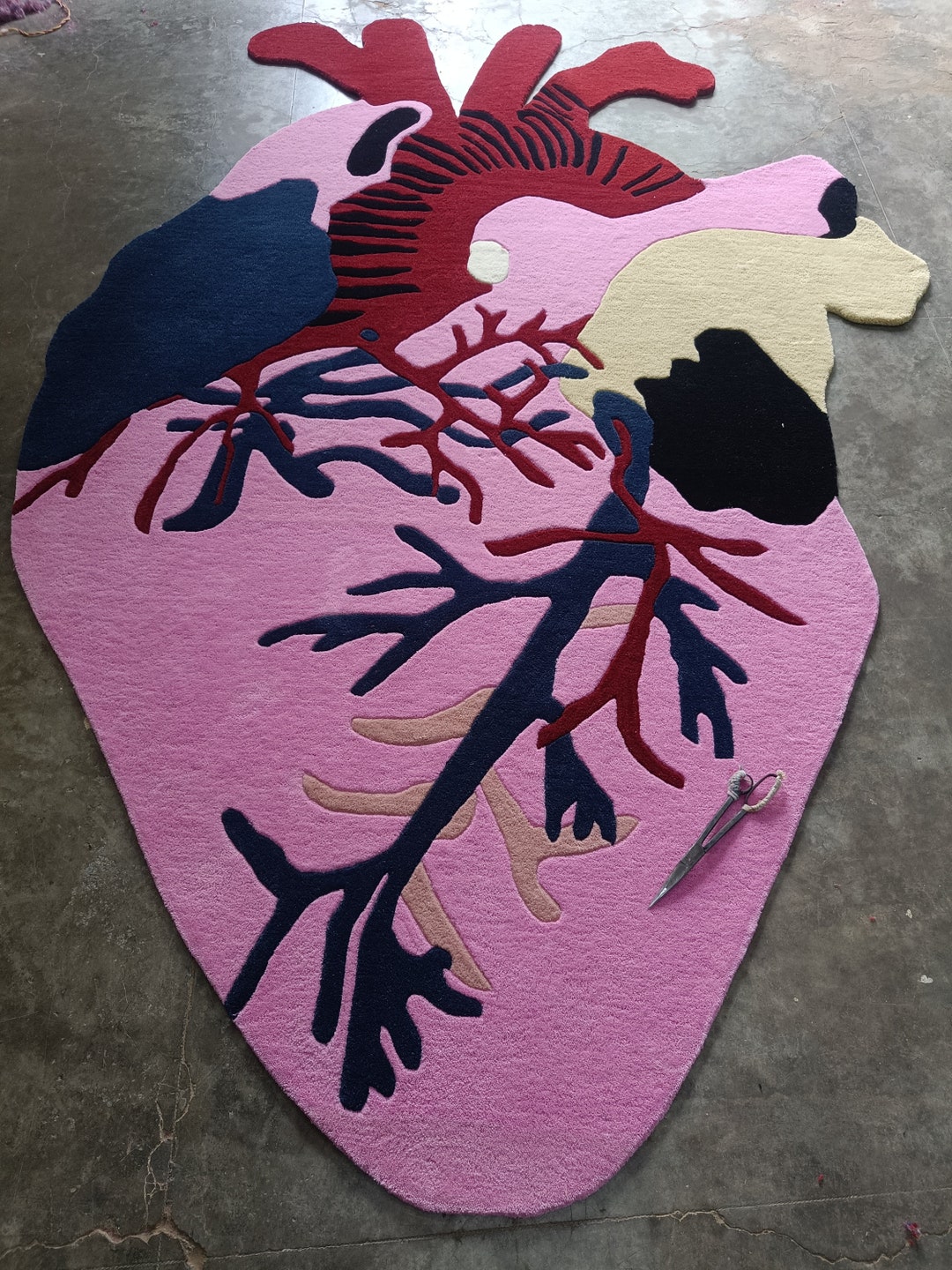 Red and Pink Blue Anatomical Heart Kids Rug 5x8 6x9 8x10. - Etsy