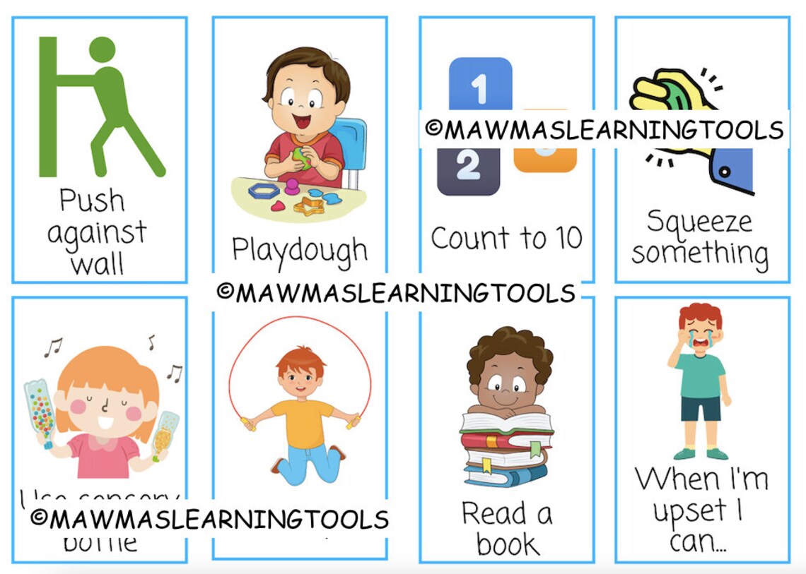 Calm Down Strategy Cards Calm Activities Tools Autism ASD - Etsy