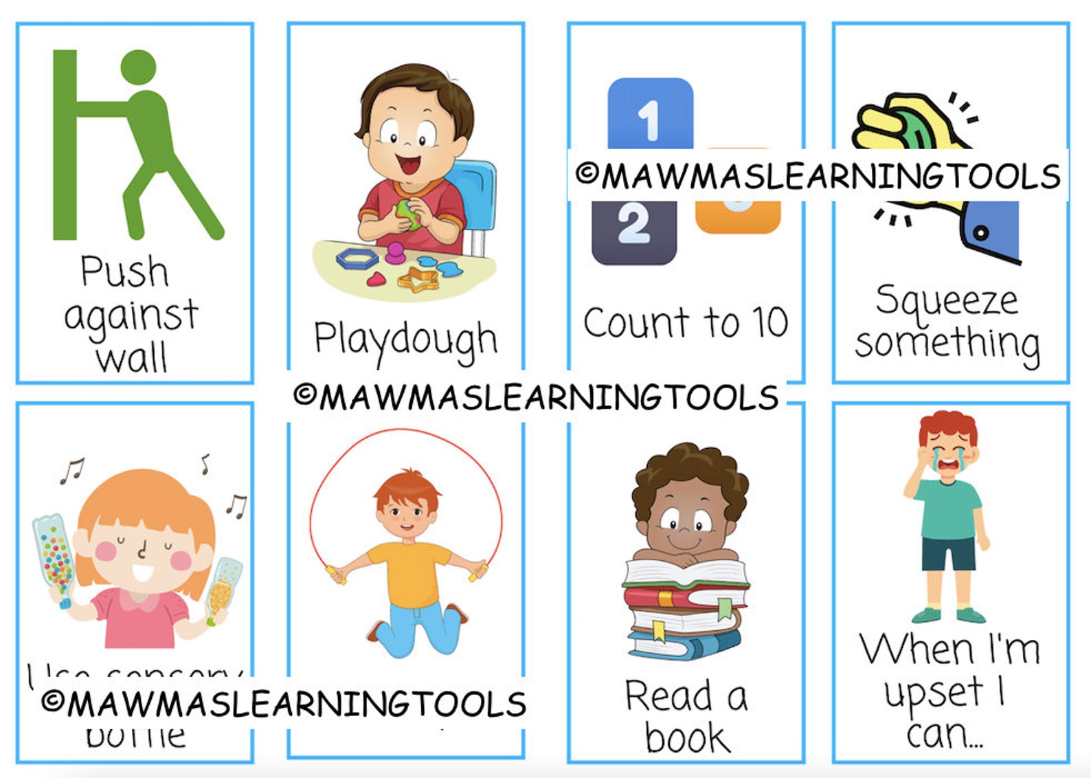 Calm Down Strategy Cards Calm Activities Tools Autism ASD - Etsy