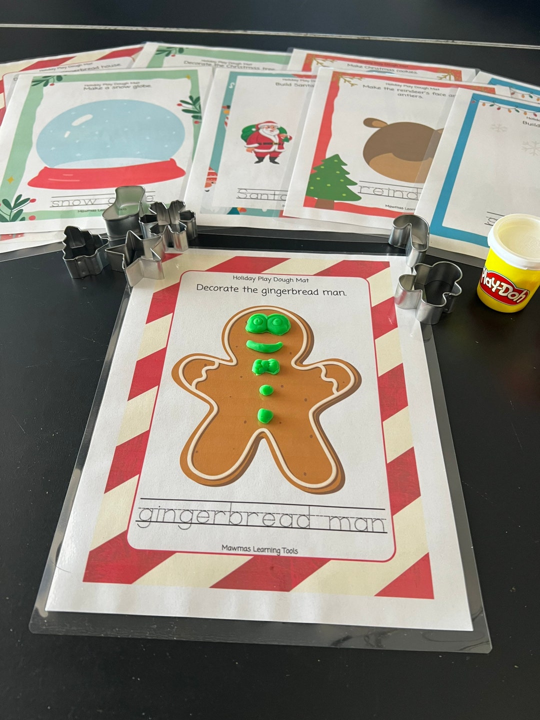 DIGITAL DOWNLOAD Holiday Play Dough Mats Sensory Activity Christmas ...