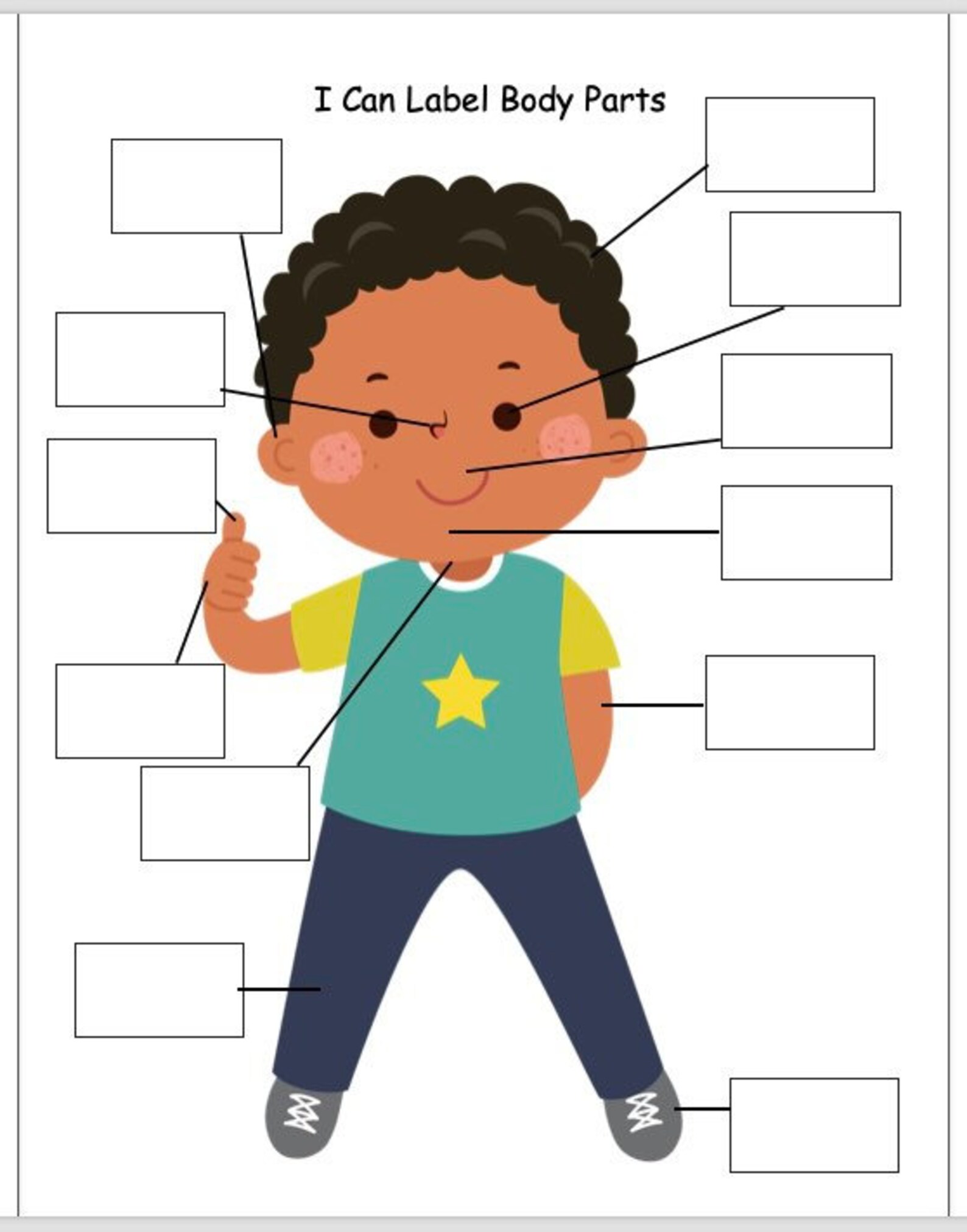 Body Labeling Activity Head Shoulders Knees and Toes Body Parts Toddler ...