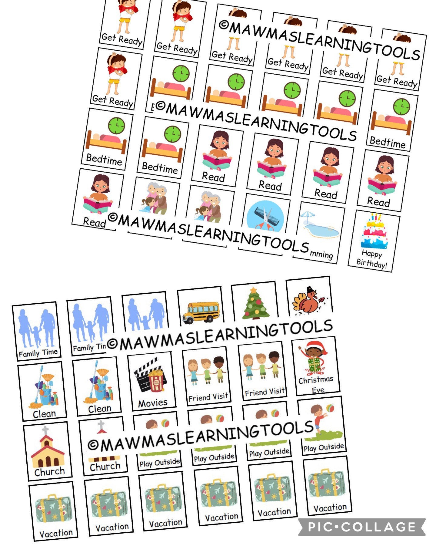 Weekly Routine Chart 120 Cards Daily Schedule Calendar Weekly - Etsy