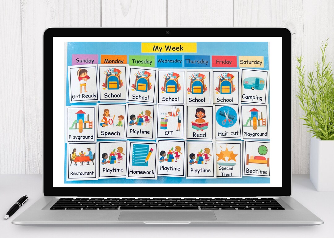DIGITAL DOWNLOAD Weekly Routine Chart 120 Cards Daily Schedule Calendar ...