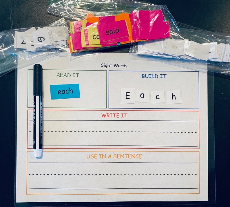 Sight Word Activity Read It Build It Write It Use in a - Etsy