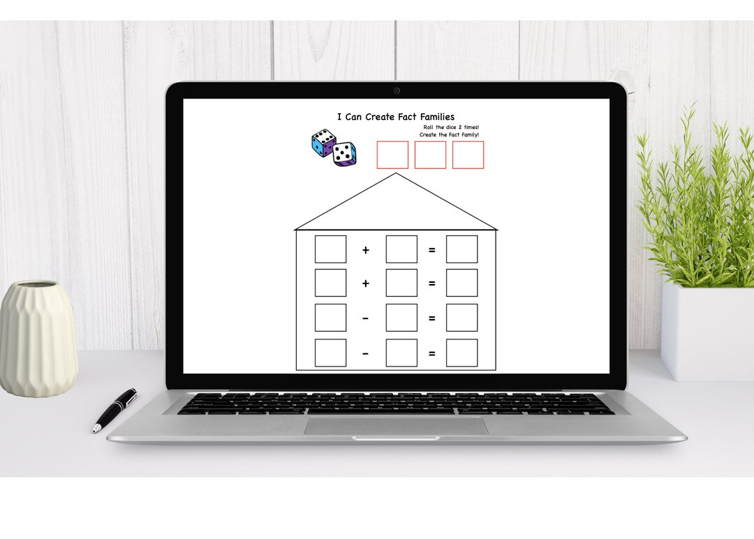 DIGITAL DOWNLOAD Fact Families Addition Subtraction Fact Family House ...