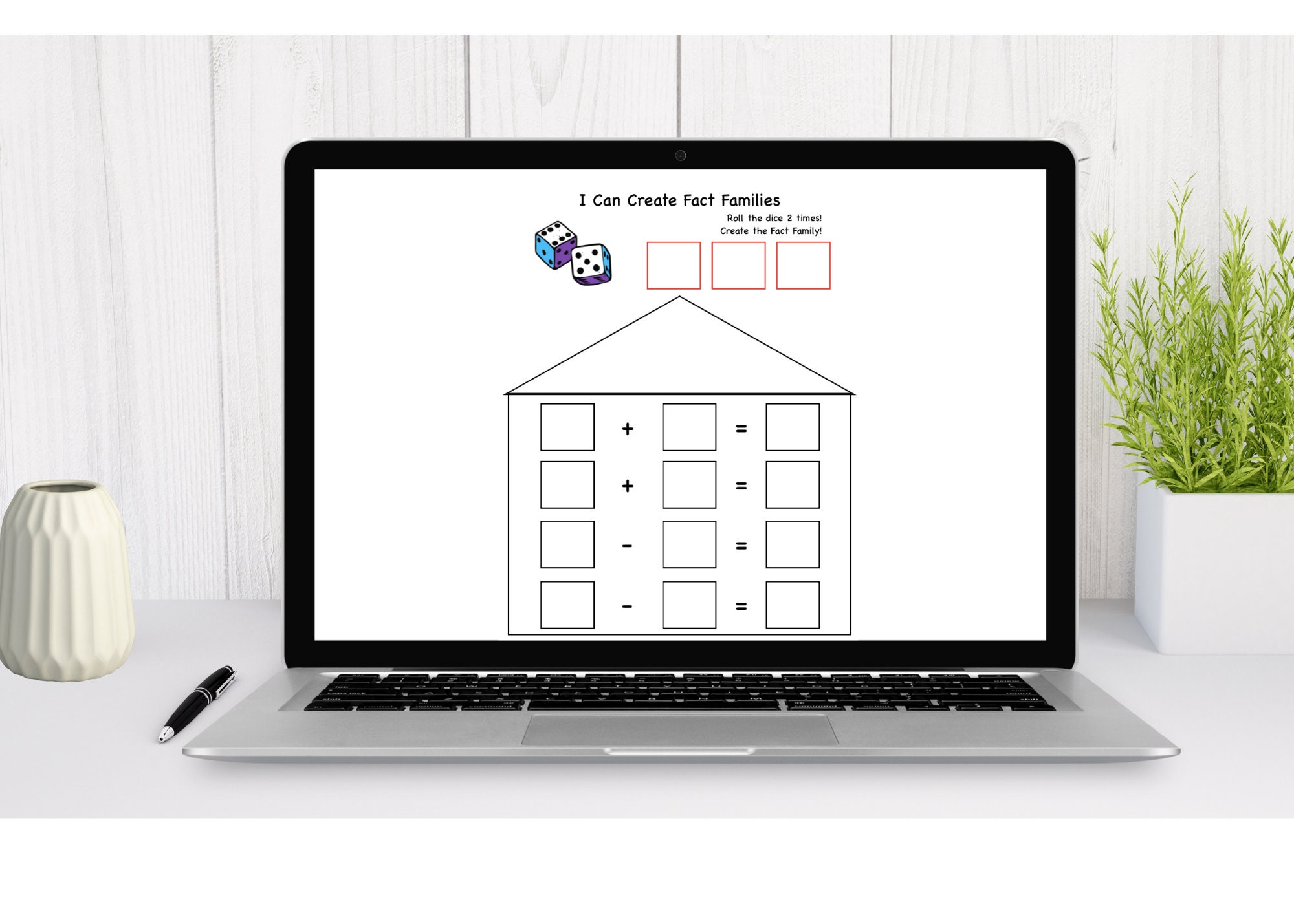 DIGITAL DOWNLOAD Fact Families Addition Subtraction Fact Family House ...