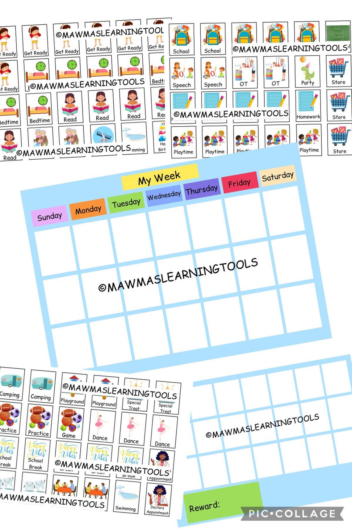 DIGITAL DOWNLOAD Weekly Routine Chart 120 Cards Daily Schedule - Etsy