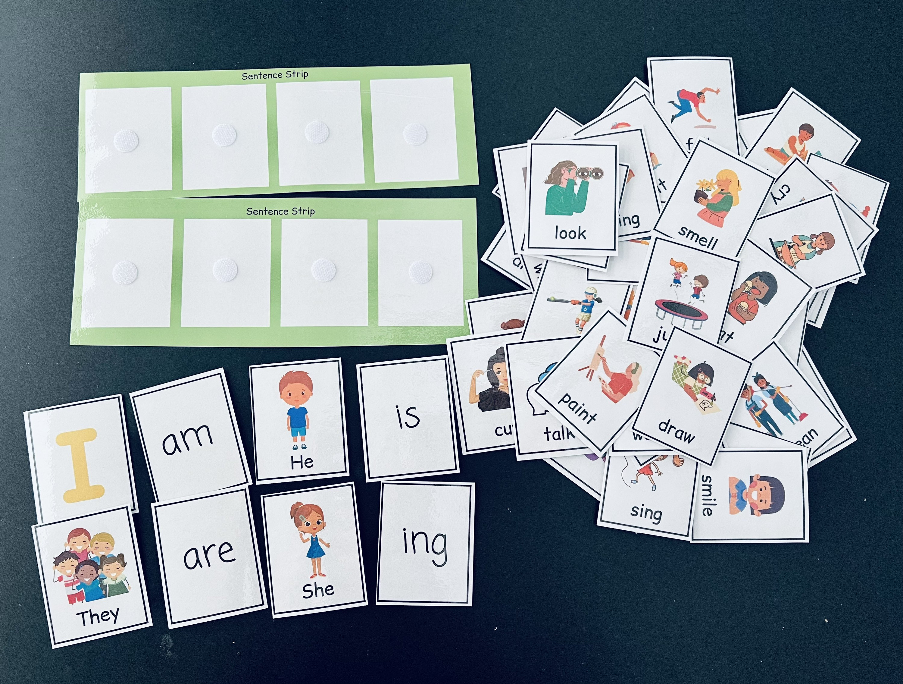 DIGITAL DOWNLOAD Sentence Strip Activity Action Sentences Visual Aid ...