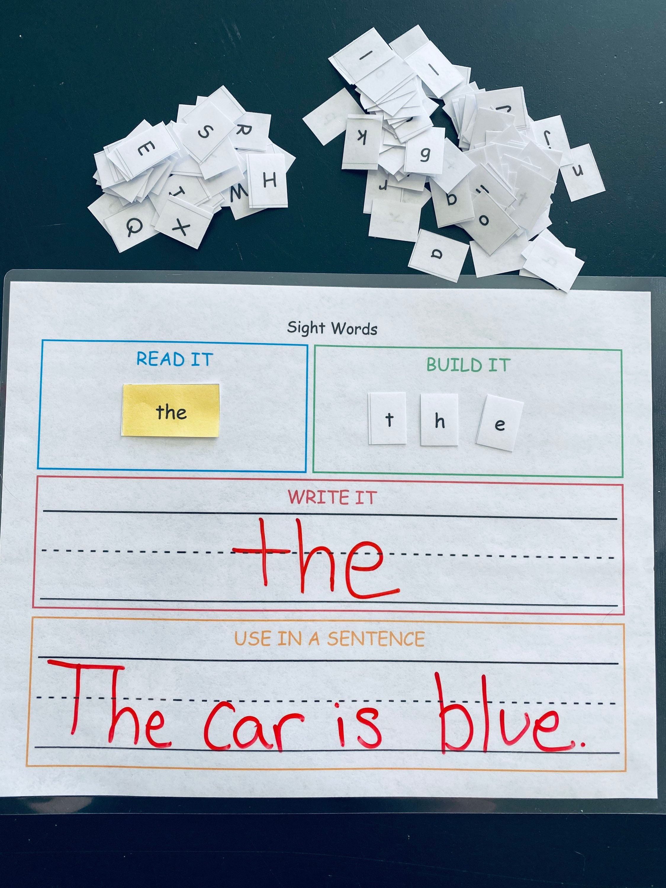 Sight Word Activity Read It Build It Write It Use in a - Etsy