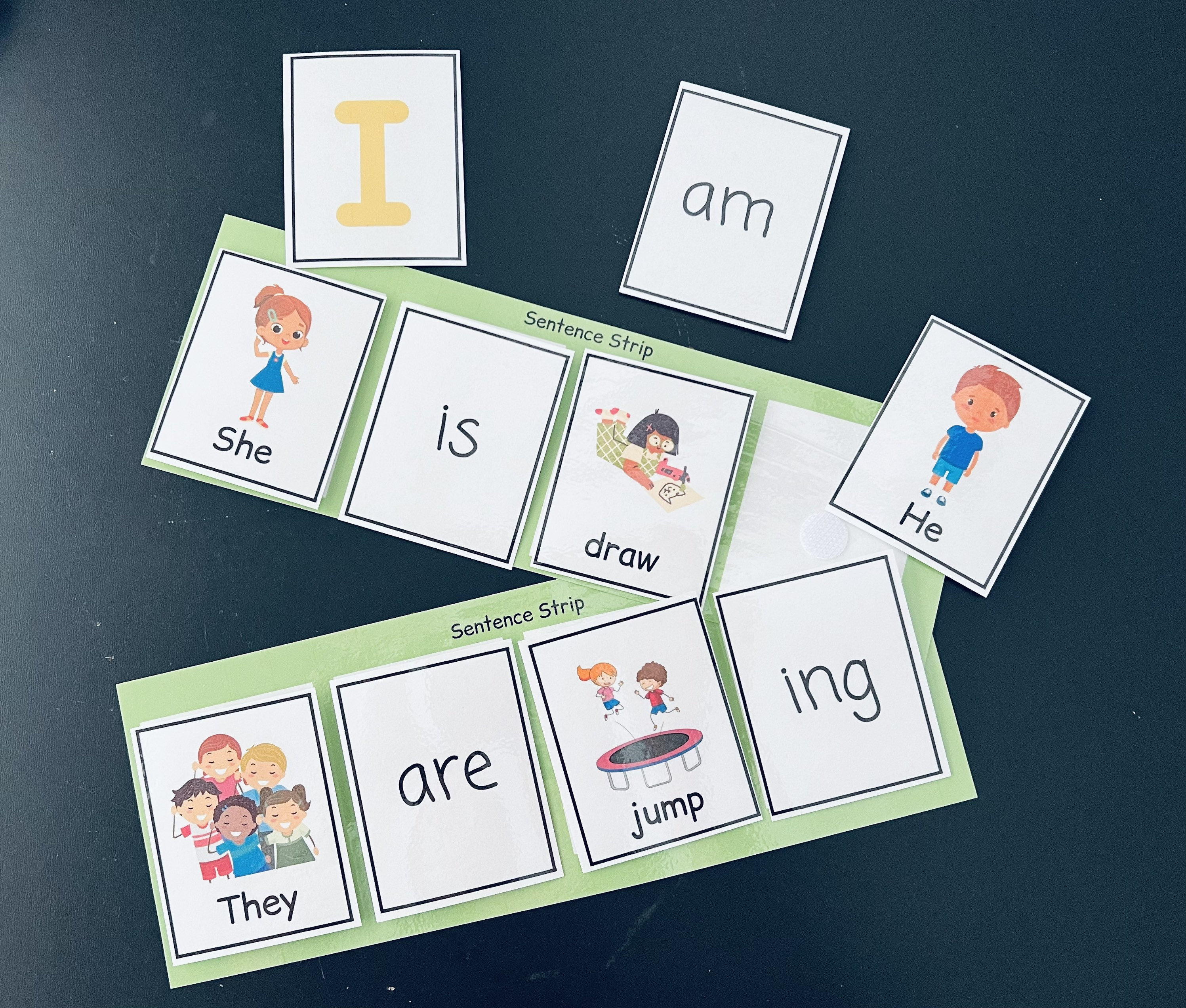 DIGITAL DOWNLOAD Sentence Strip Activity Action Sentences Visual Aid ...