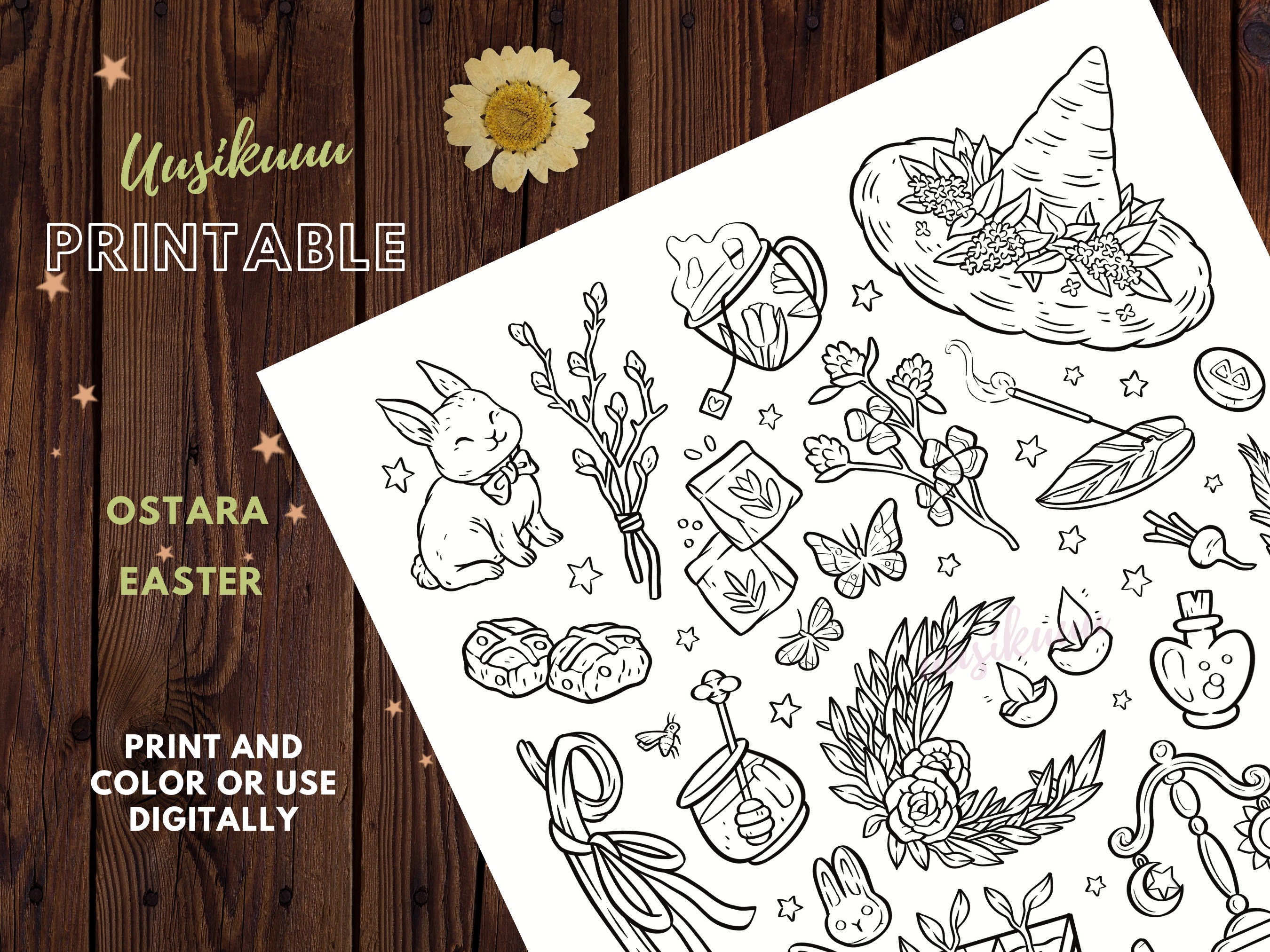 Ostara | Easter | Witch Coloring Page Printable - Etsy