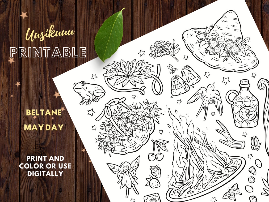Beltane Printable Coloring Page - Etsy