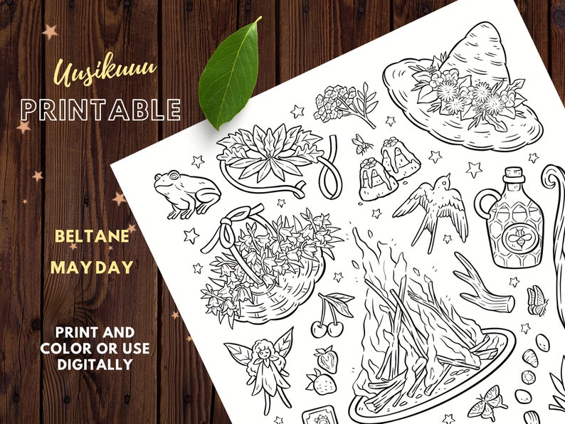 Beltane Printable Coloring Page - Etsy