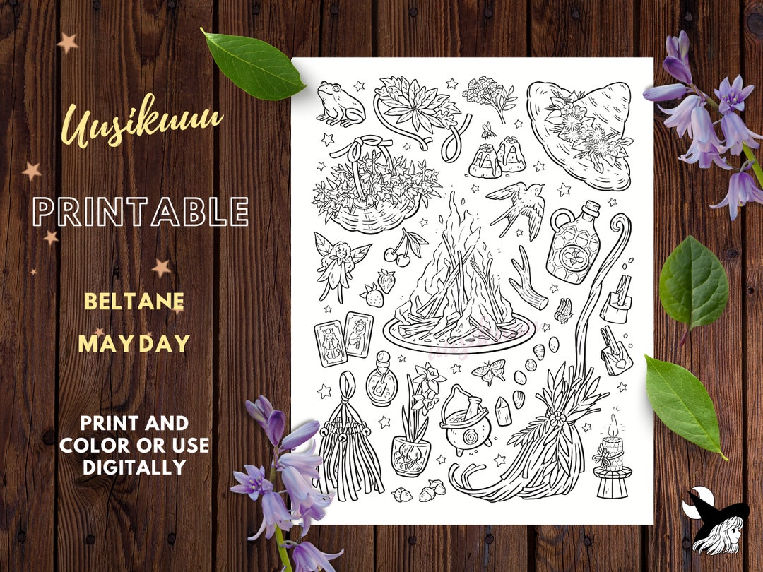 Beltane Printable Coloring Page - Etsy