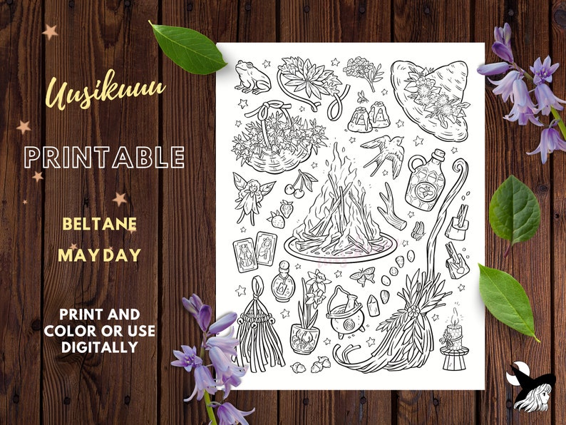 Beltane Printable Coloring Page - Etsy