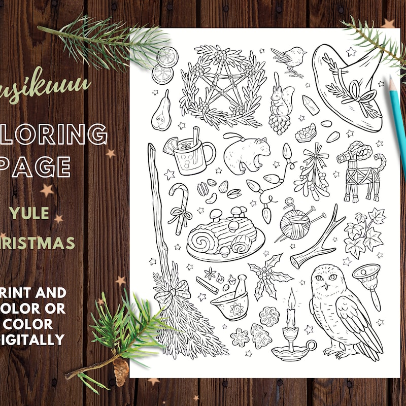 Coloring Pages for Yule - Etsy