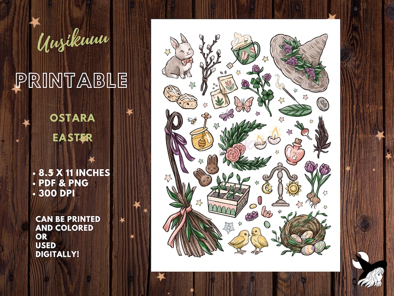 Ostara | Easter | Witch Coloring Page Printable - Etsy