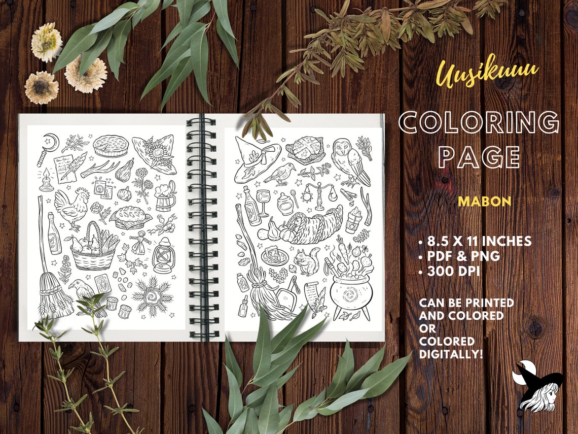 Mabon Printable Coloring Page - Etsy