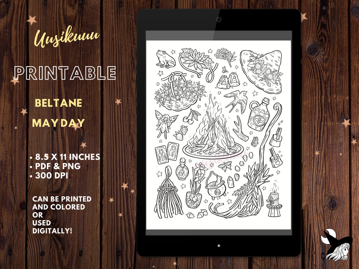 Beltane Printable Coloring Page - Etsy