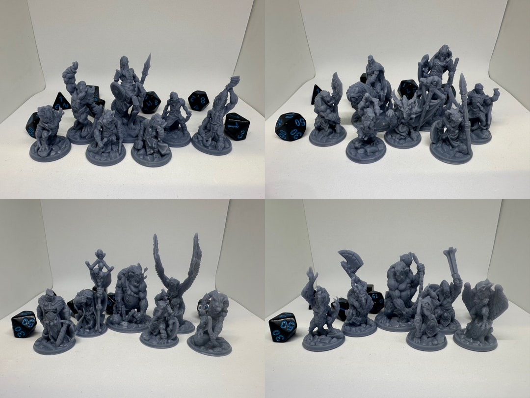 Complete Set of 26 Enemy Miniatures, Dungeons and Dragons, D&D Enemy ...