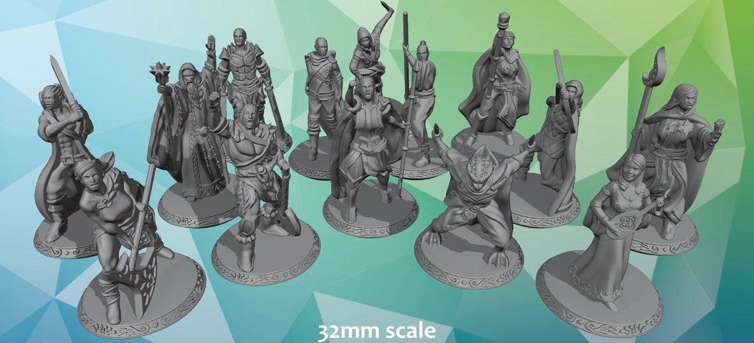 Bulk Set of 33 D&D Miniature Figurines for Fantasy RPG Gaming - Etsy