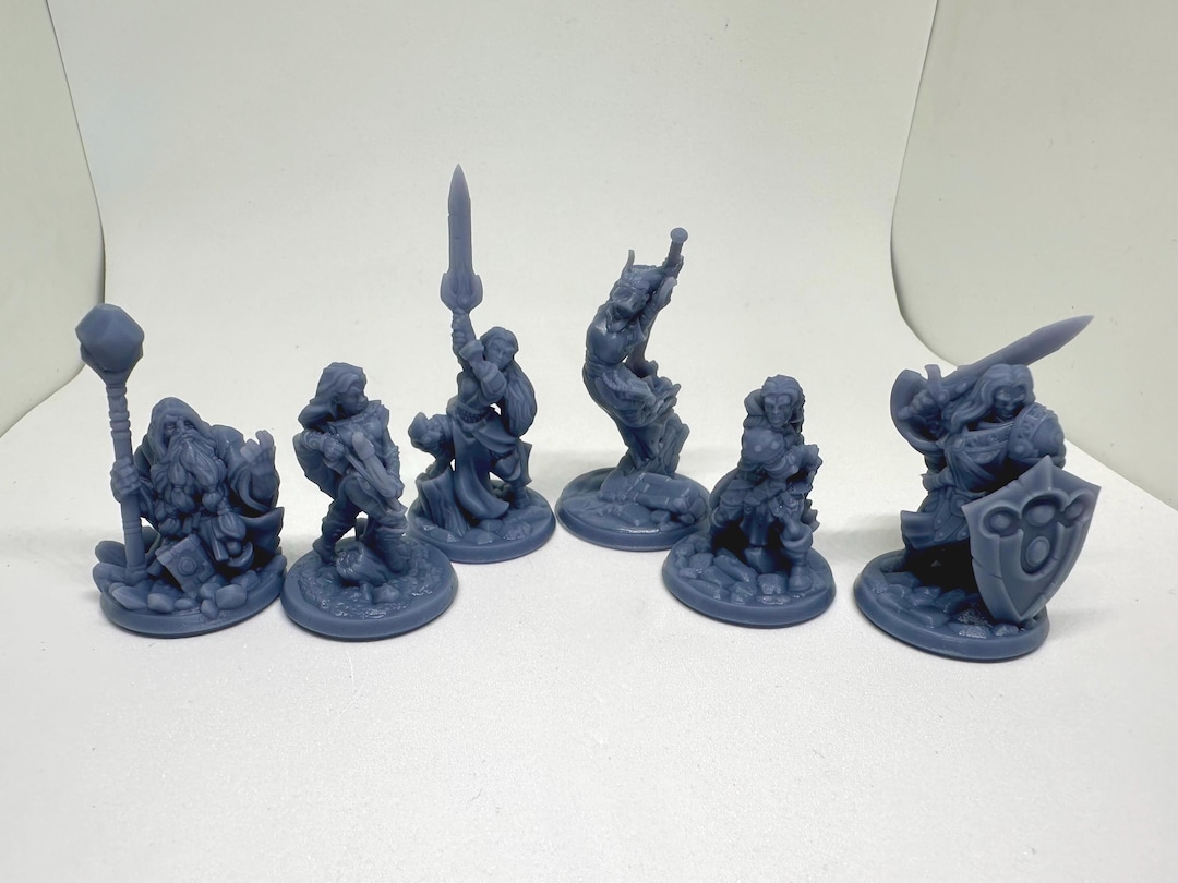 6pc Dnd Starter Set 2, TTRPG Miniatures, Dungeons and Dragons, Fantasy ...