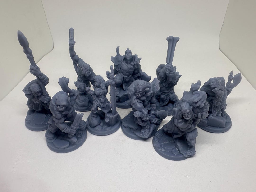9 Piece Orc Miniature Set 2 D&D Frostgrave Pathfinder 3D Resin ...