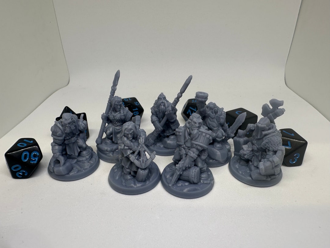 Dnd Dwarf Miniature Set 3 X7, Dungeons and Dragons, D&D Dwarf, TTRPG ...