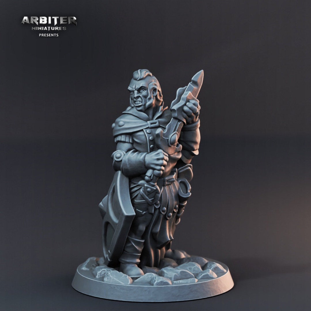 Fighter Male Miniature 02, Tabletop RPG Fighter, Dnd, Pathfinder ...