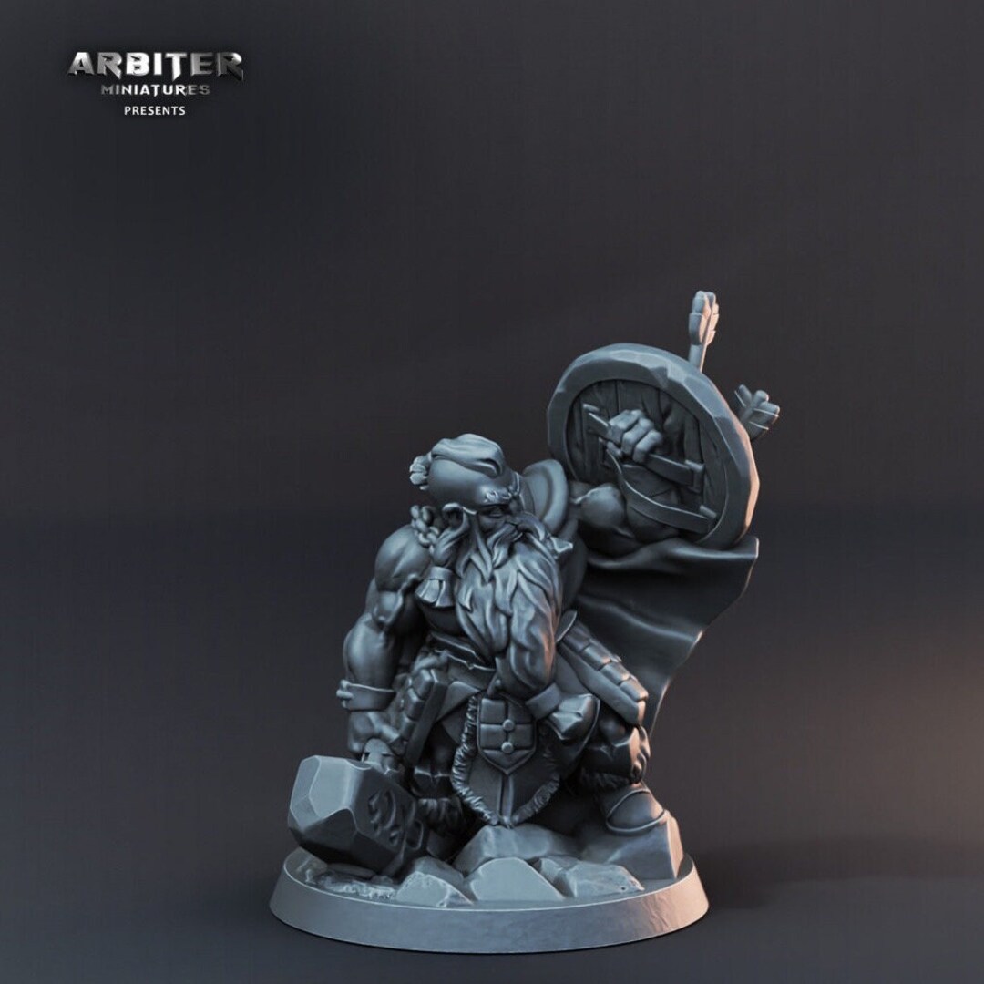 Dwarf Male Miniature 01, Tabletop RPG Dwarf, Dnd, Pathfinder, Frostgrave, D&D Mini, Arbiter ...