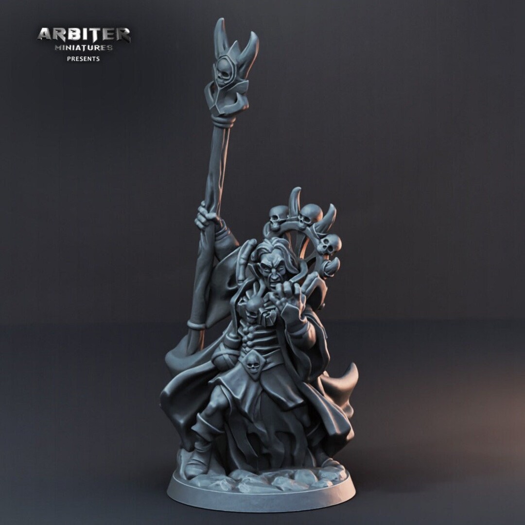 Necromancer Male Miniature 01, Tabletop RPG Necromancer, Dnd ...