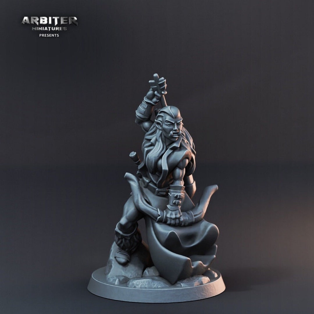 Half Orc Female Ranger Miniature, Tabletop RPG Ranger, Dnd, Pathfinder ...