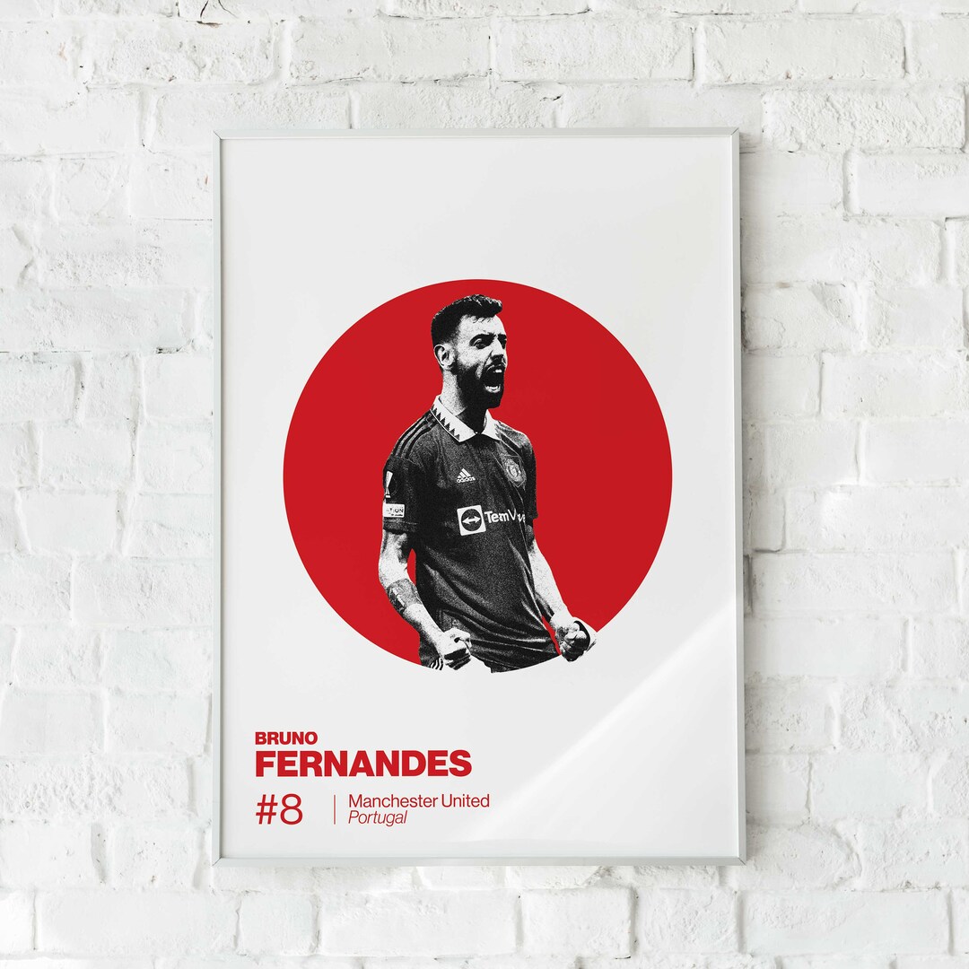 Bruno Fernandes Poster: Soccer Art for World Cup Fans Mid-century ...