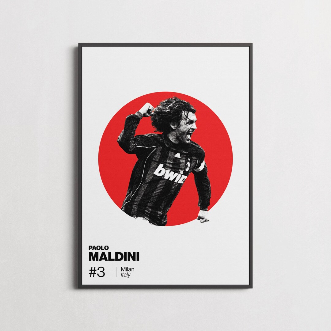 Paolo Maldini AC Milan Poster Art Wall Decor Football - Etsy