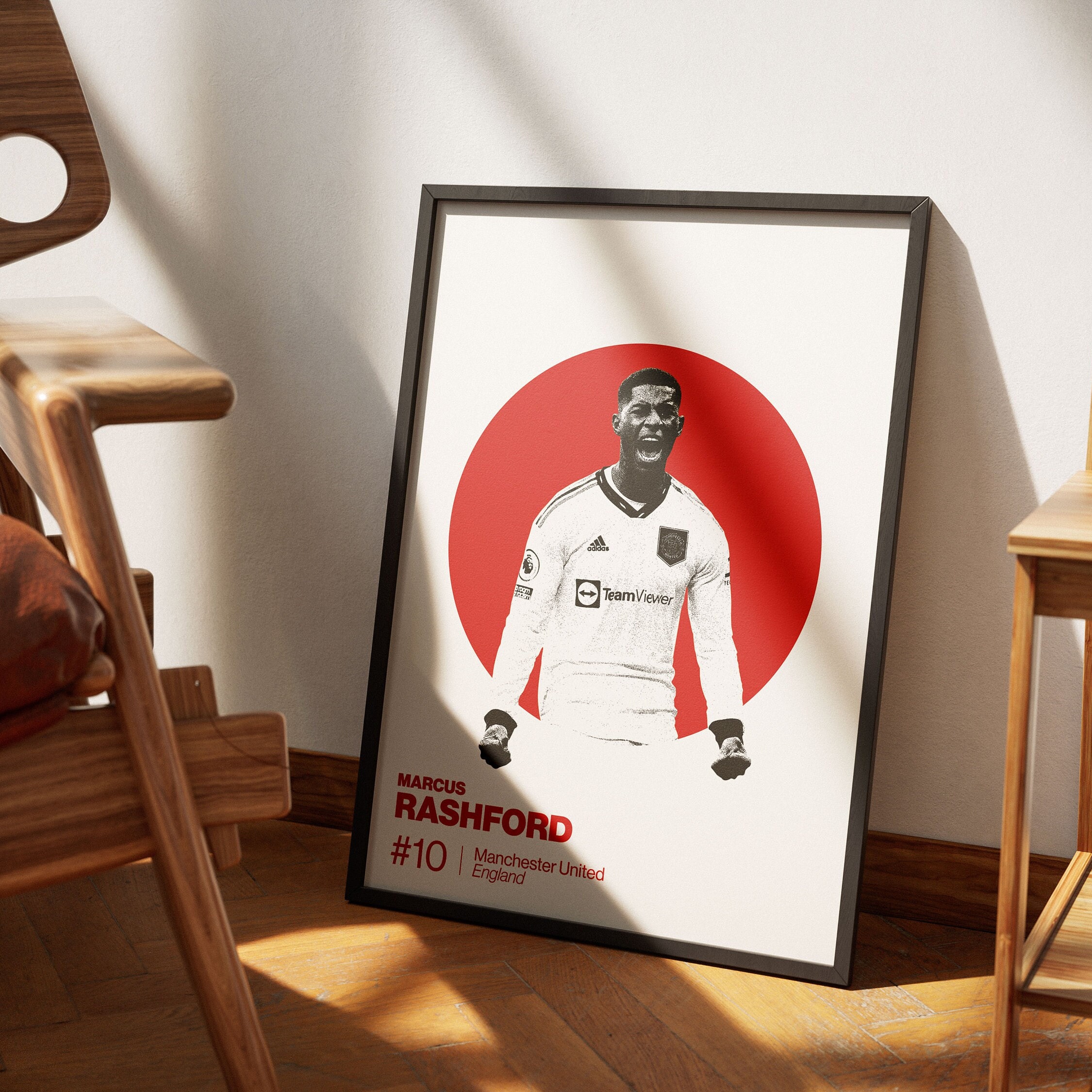 Marcus Rashford Poster: Soccer Art for World Cup Fans Mid-century ...