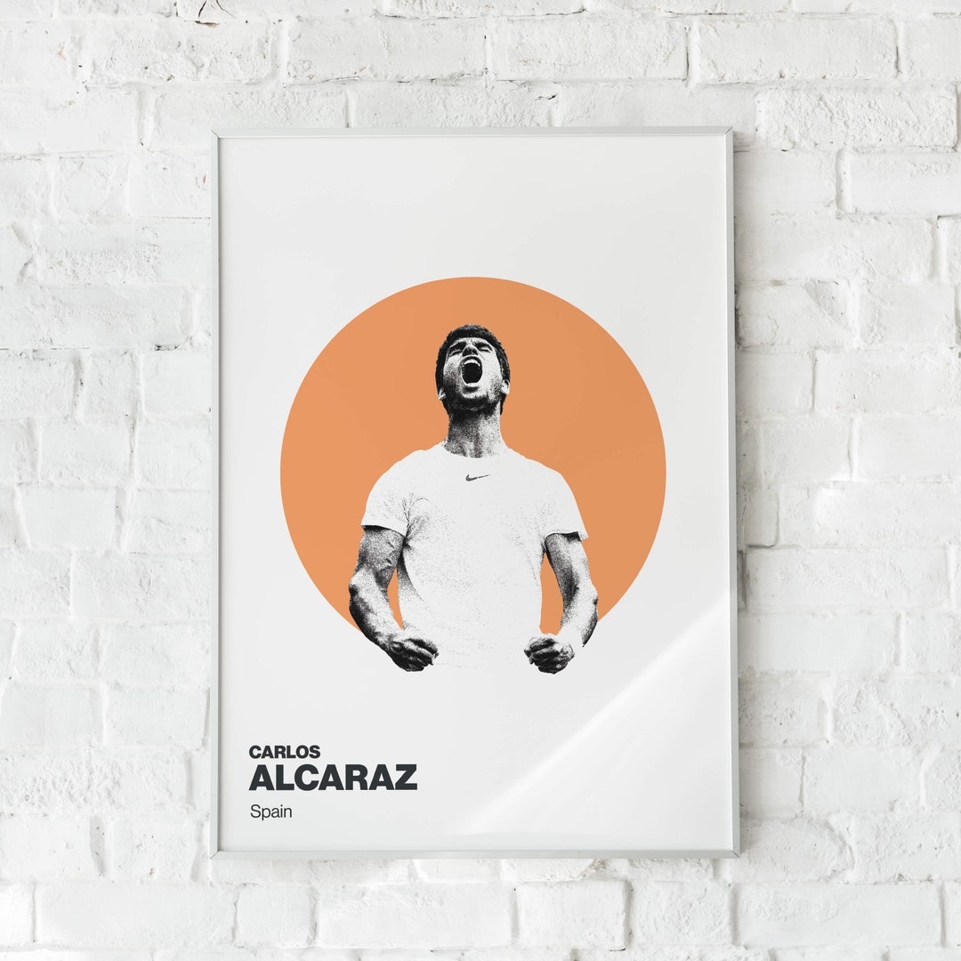 Carlos Alcaraz Printable Poster: Art for Tennis Fans Mid-century Modern ...
