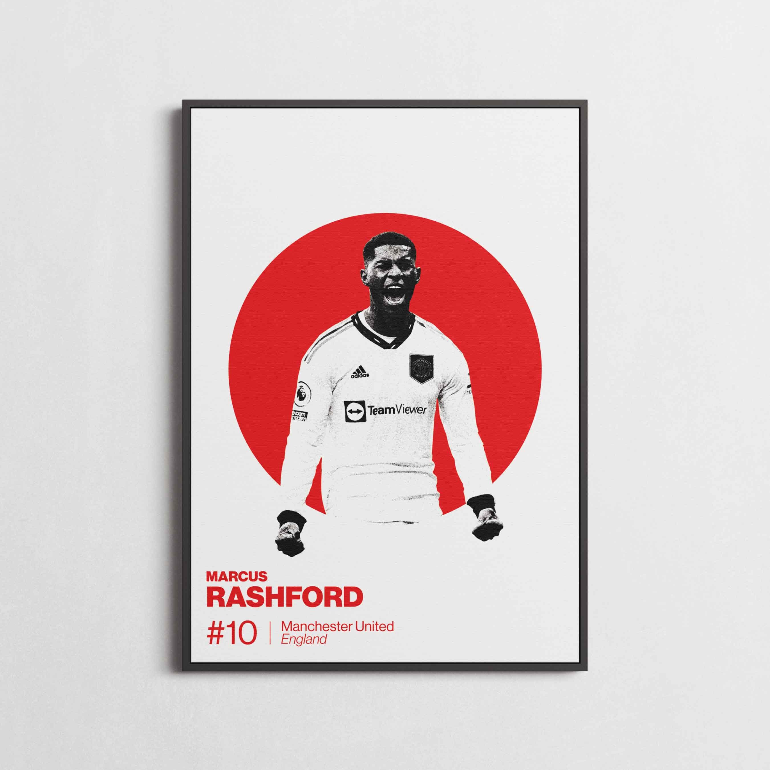 Marcus Rashford Poster: Soccer Art for World Cup Fans Mid-century ...