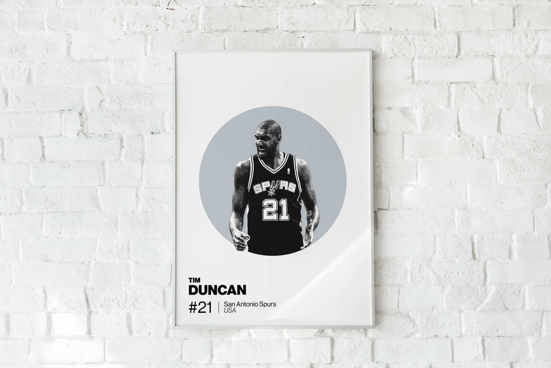 Tim Duncan Poster: NBA Art for Basketball Fans Mid-century Modern ...