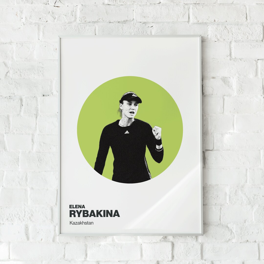 Elena Rybakina Printable Poster: Art for Tennis Fans Mid-century Modern ...