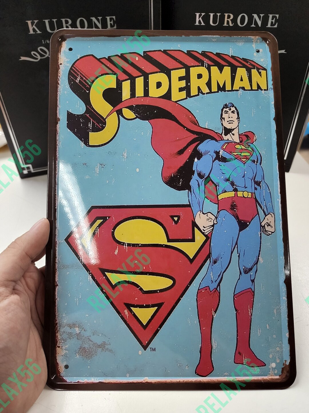 30 X 20 Cm Superman Vintage USA Tin Metal Sign Pub Bar Man Cave Wall ...
