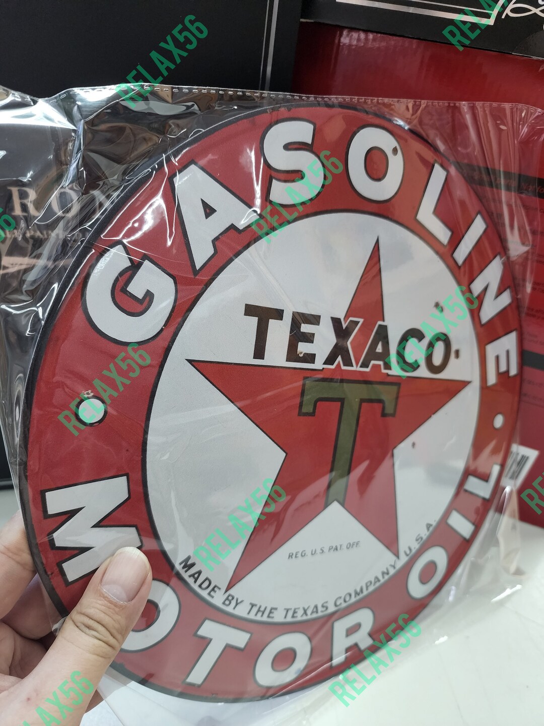 12 Texaco Gasoline Motor Oil Tin Metal Sign Gas & Oil the Texas Company ...