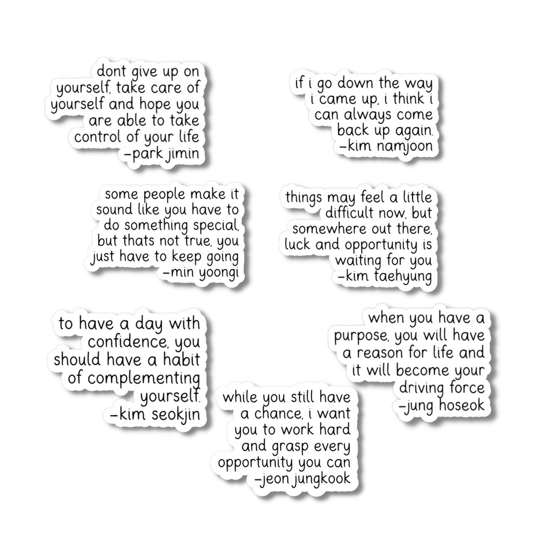 BTS Member Motivational Quotes Stickers Gifts for Army Planner Kpop ...