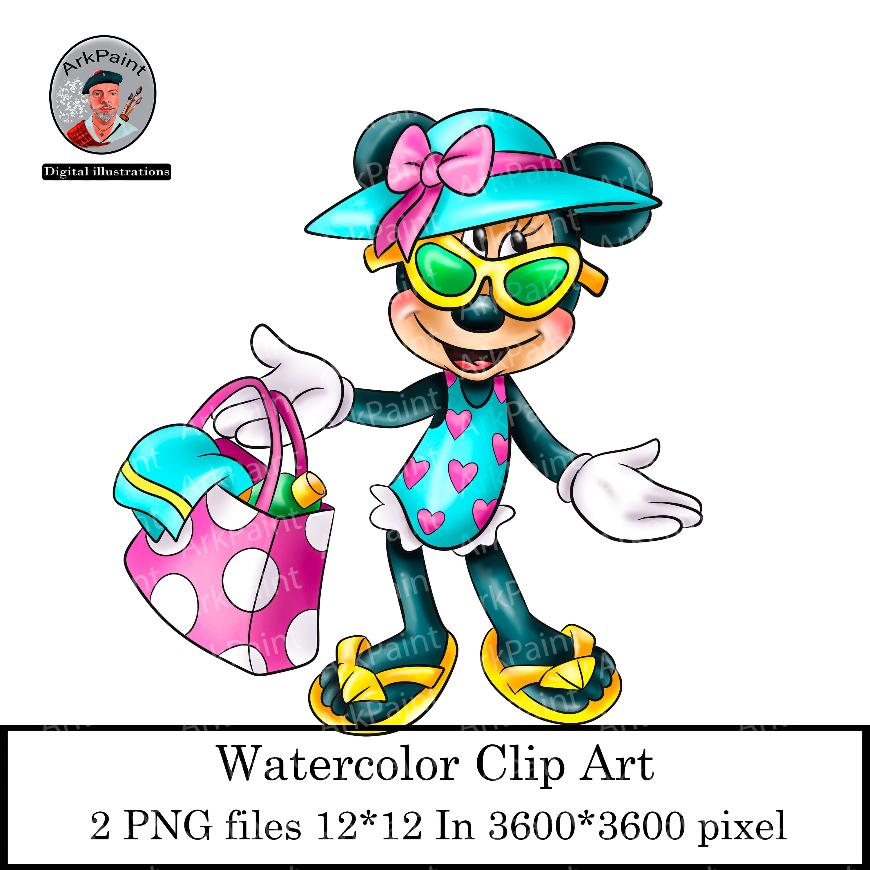 Minnie Mouse Beach Clipart