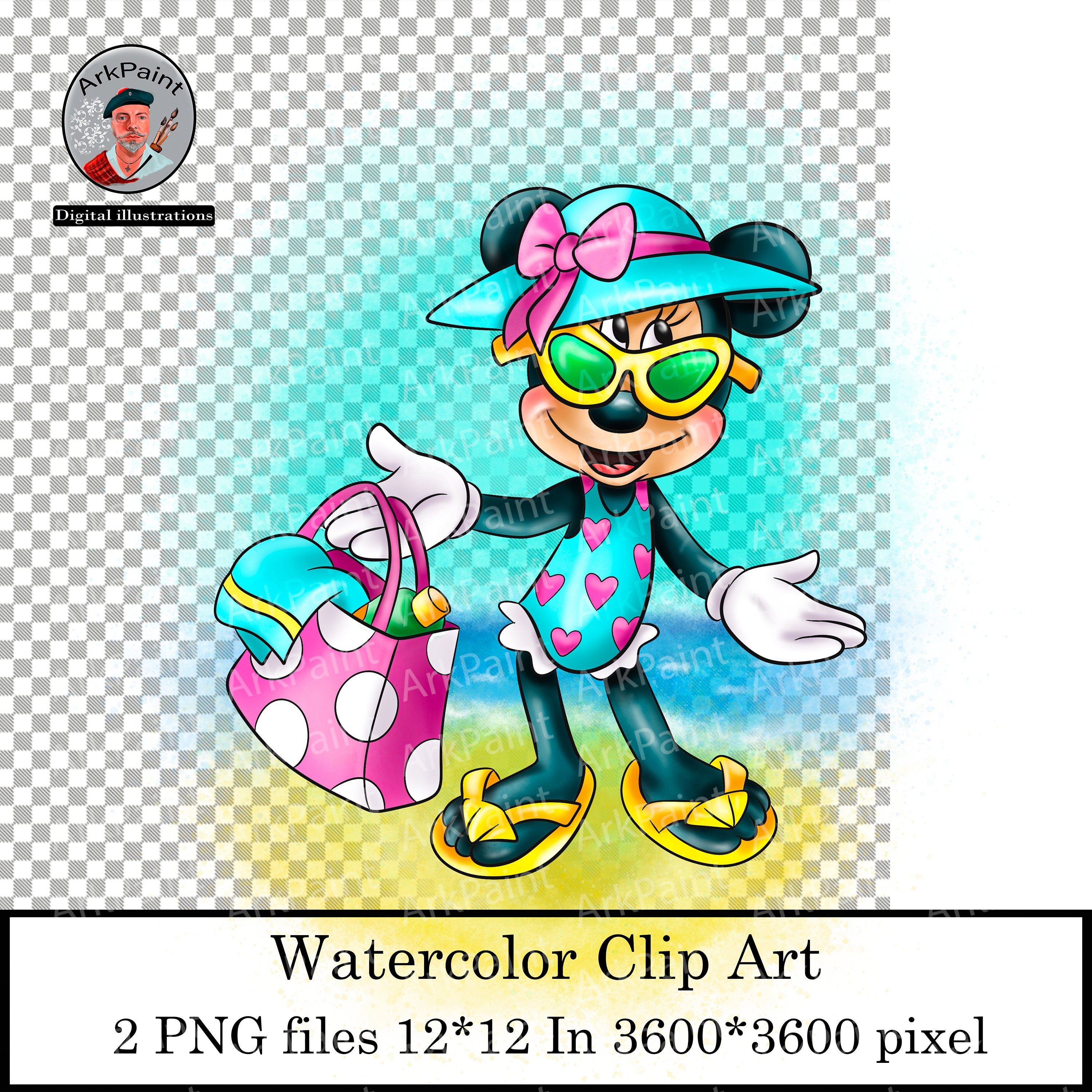 Minnie Mouse Beach Clipart