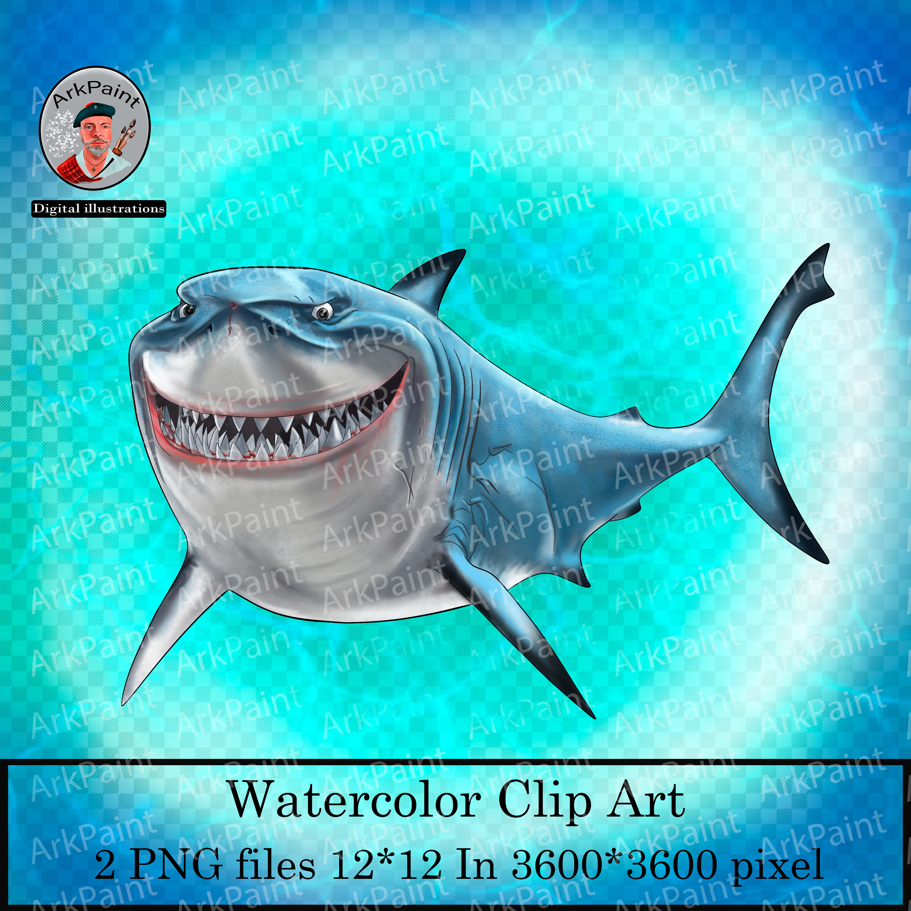 Shark In Nemo White Background