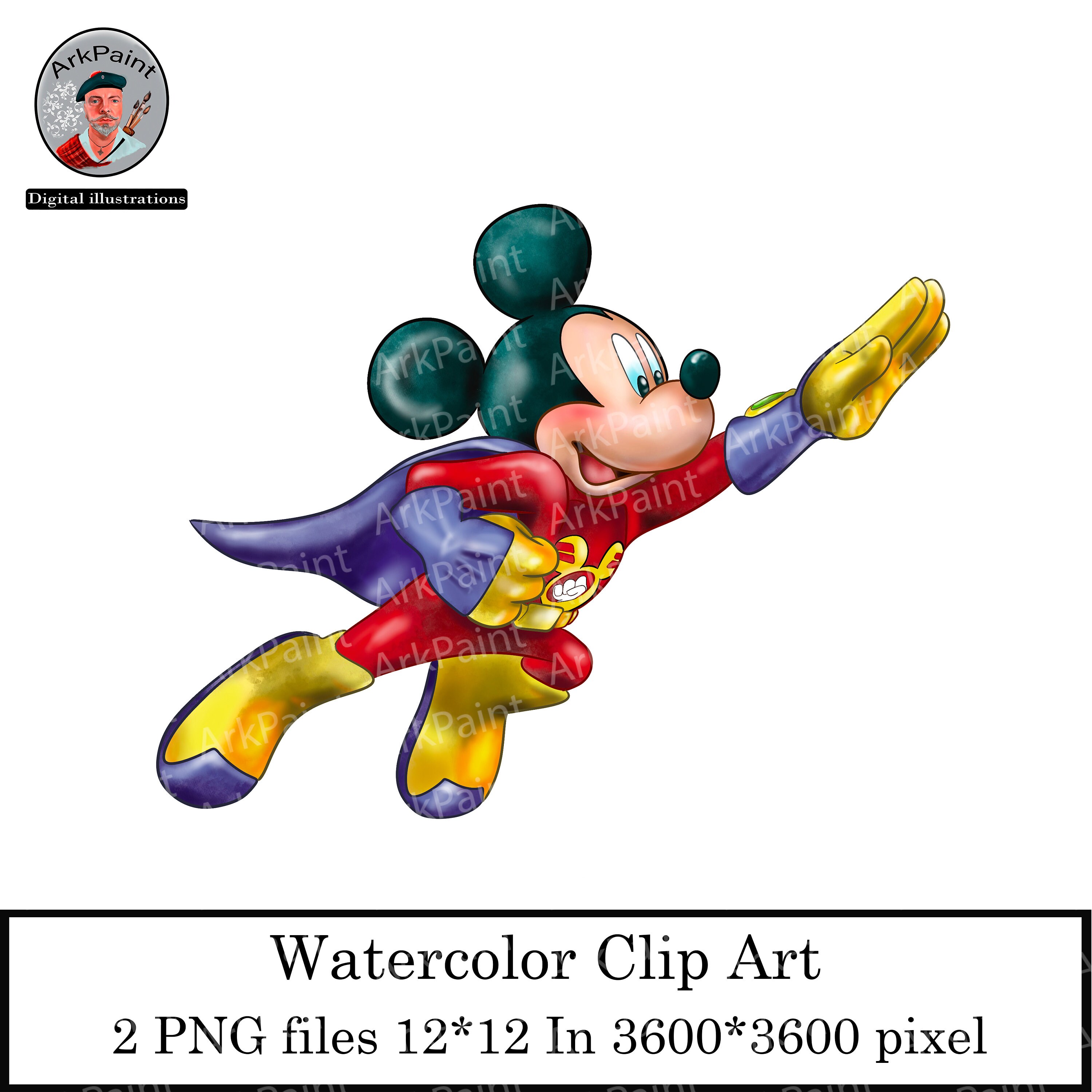 Mickey Mouse Pngmickey Mouse Clipart Mickey Mouse HERO PNG - Etsy Ireland