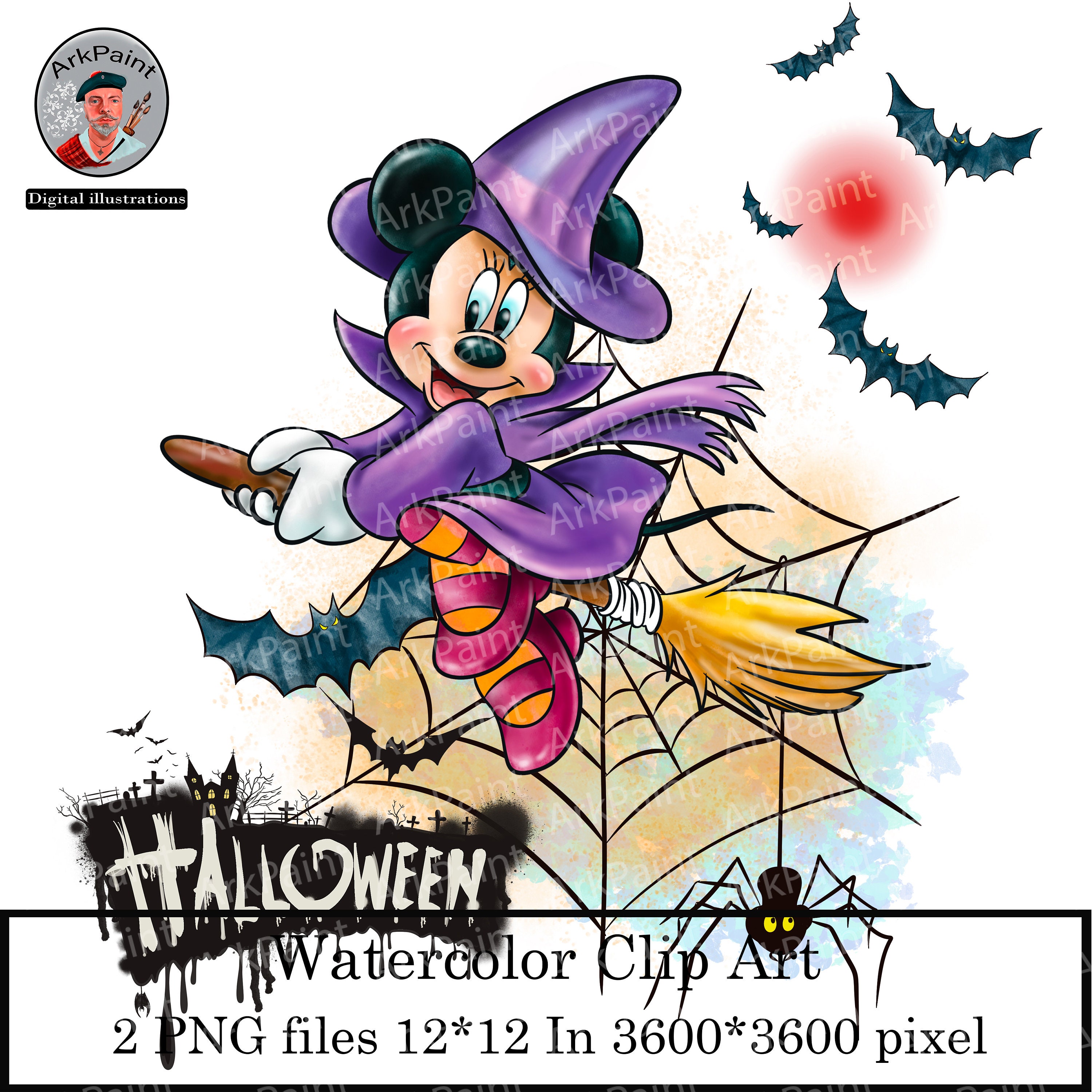 Halloween Mickey Mouse And Mini Mouse Pngminnie Mouse Etsy