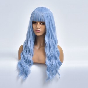 Blue Wig With Bangs - Etsy