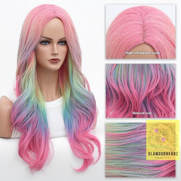Rainbow Wig - Etsy