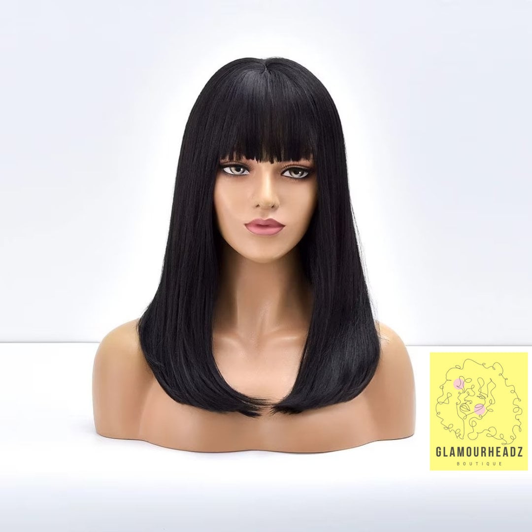Black Wig With Fringe - Etsy